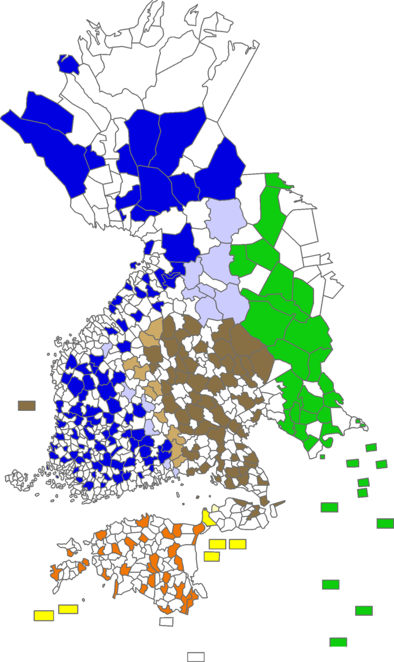 Finnic languages and their speaker areas – BEDLAN